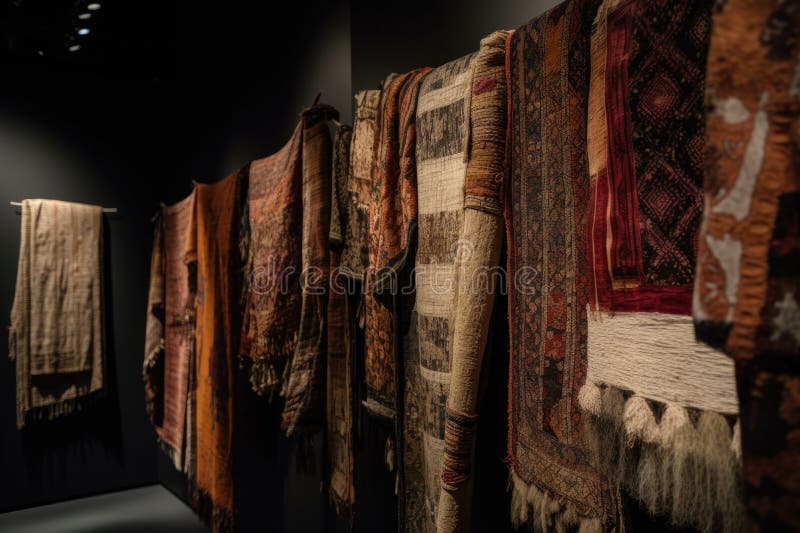 Textile Display with a Variety of Textures and Patterns from Different ...