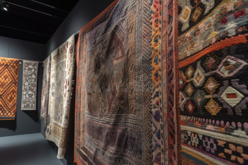 Textile Display with a Variety of Textures and Patterns from Different ...