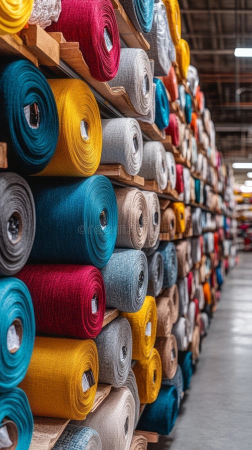 Textile Dry Storage Warehouse Stock Illustration - Illustration of ...