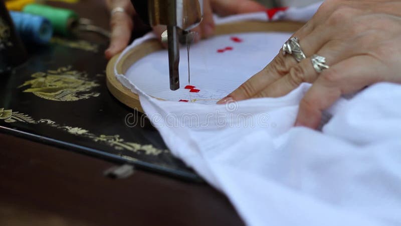 Embroidery Machine in Action. Needlework Animation Stock Footage ...