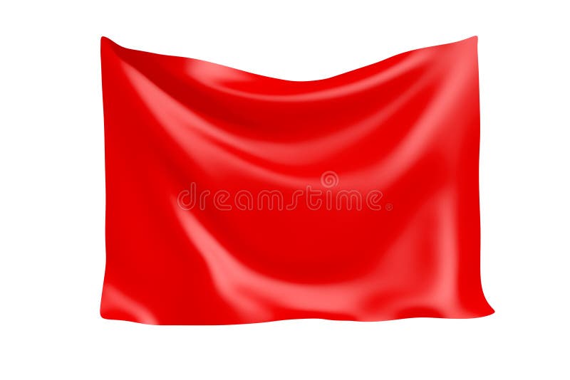 Textile Fabric Banner. Hanging Red Cloth Banner with Blank Space for ...