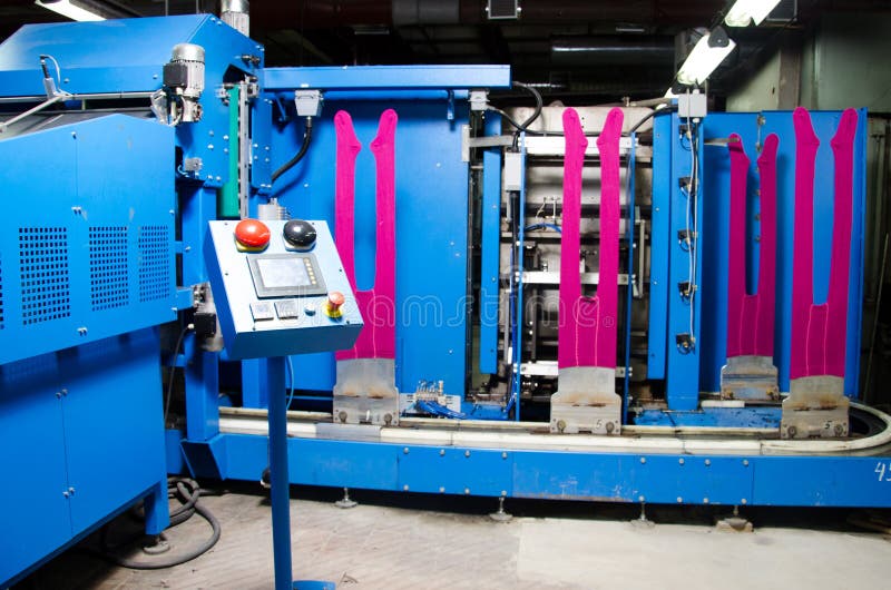 Textile Fabric Manufacturing Machines in Work. Stock Image - Image of ...