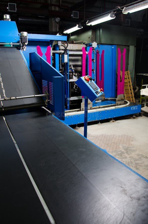 Textile Fabric Manufacturing Machines in Work. Stock Image - Image of ...