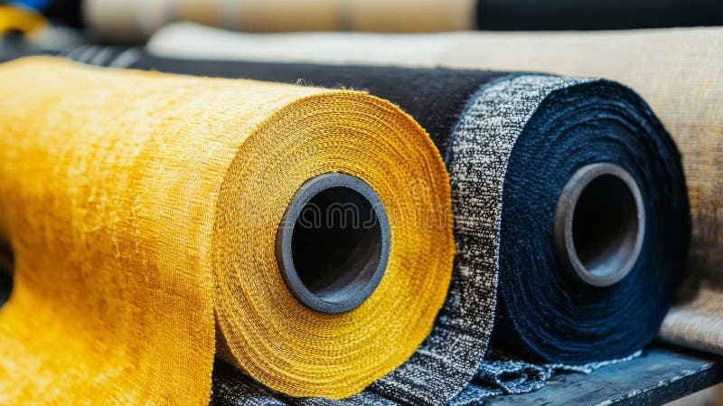 Textile Fabric Rolls for Textile Manufacturing Machines Stock Photo ...