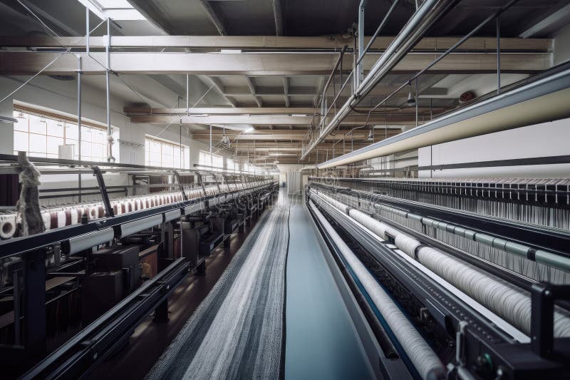 Textile Factory, with Machines and Equipment Producing High-quality ...