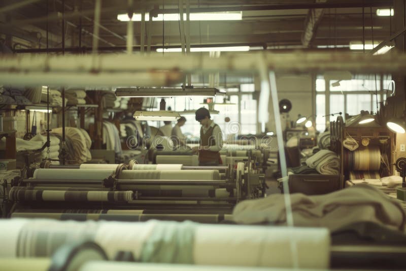 Textile Factory Working Process Copy Space Stock Image - Image of ...