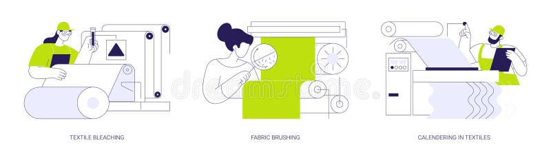 Textile Finishing Processes Abstract Concept Vector Illustrations ...