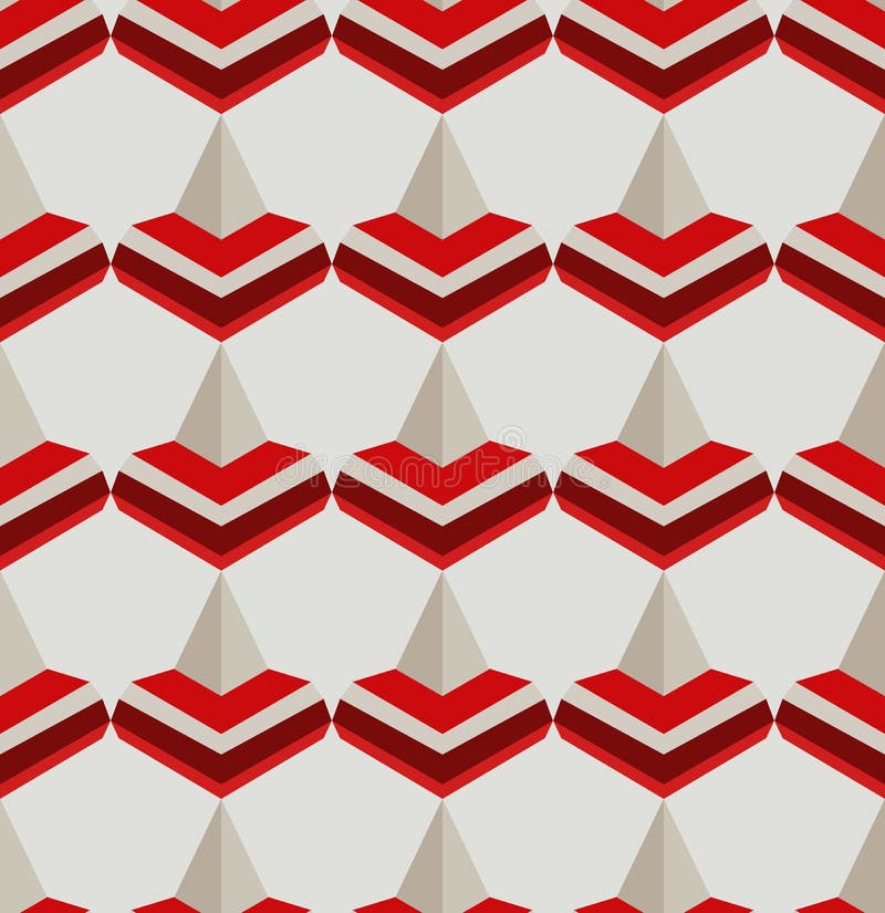 Textile Geometric 3D Elements Seamless Pattern Stock Illustration ...