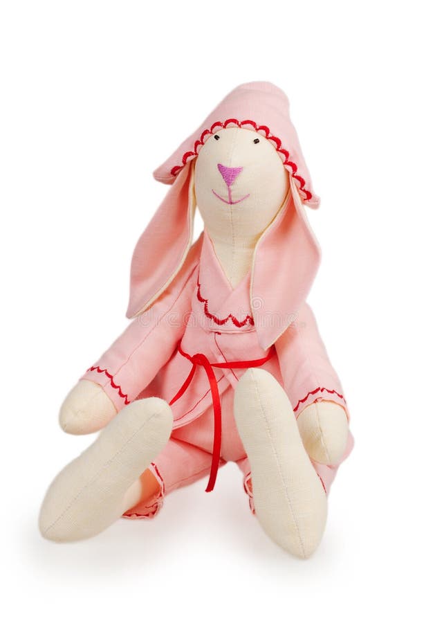 Textile Handmade Rabbit Toy Stock Image - Image of doll, beautiful ...