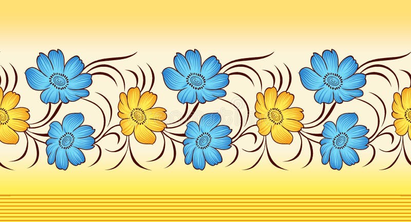 Textile Indian Floral Border Design Background Stock Illustration ...