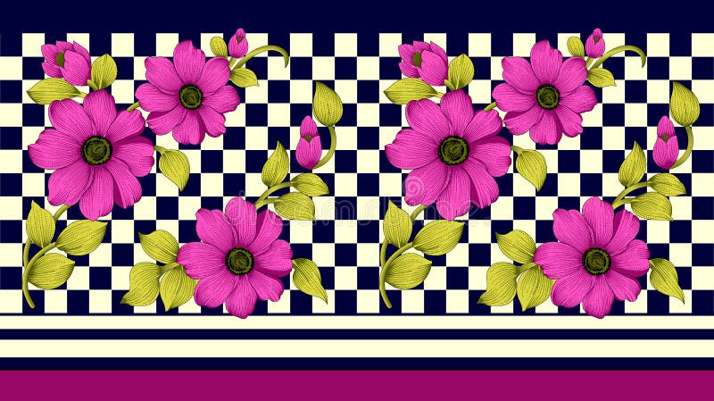 Textile Indian Floral Border Design Background Stock Illustration ...