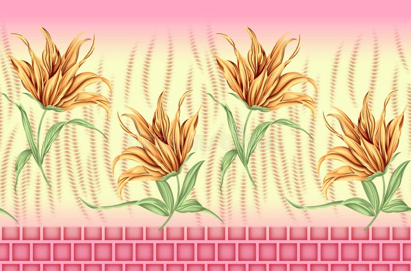 Textile Indian Floral Border Design Background Stock Illustration ...