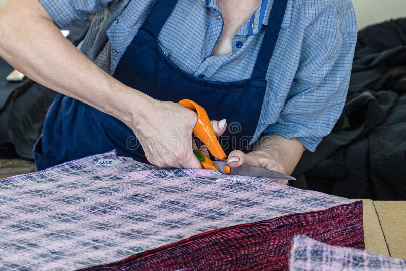Textile Industry, Clothing Production and Fabric Cutting Stock Photo ...