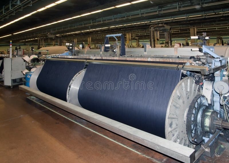 Textile Industry (denim) - Weaving Stock Photo - Image of bobbin ...