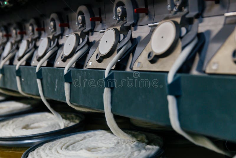 Textile Industry. Factory Production Line Stock Photo - Image of yarn ...