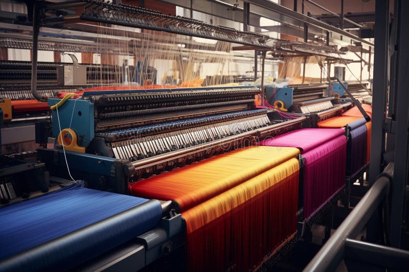 Textile Industry. Production of Threads and Fabrics Stock Illustration ...