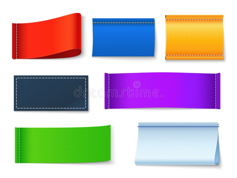 Textile Labels. Clothes Blank Fabric Tags, Color Cotton Rectangular ...