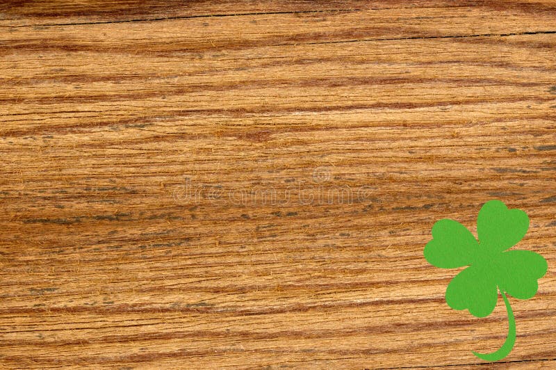 Textile Leaf of Clover on Wood Texture Close-up Stock Photo - Image of ...