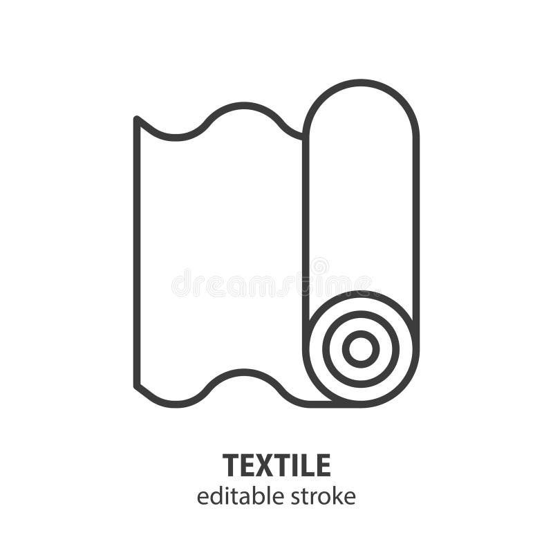 Textile Line Icon. Fabric Roll. Editable Stroke Stock Vector ...