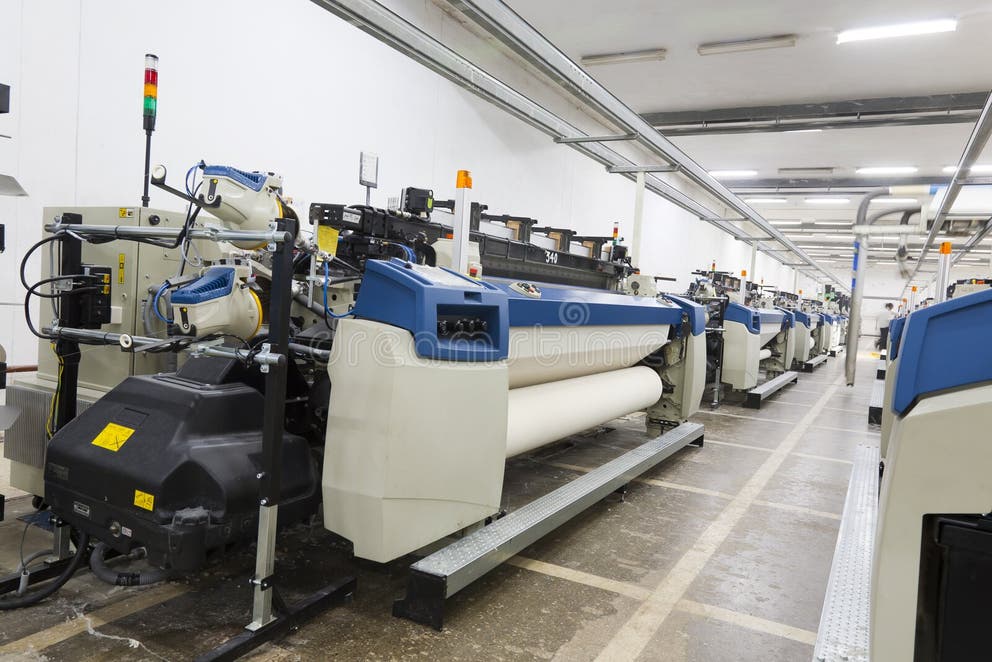 Textile looms stock photo. Image of hall, silk, cloth - 19753878