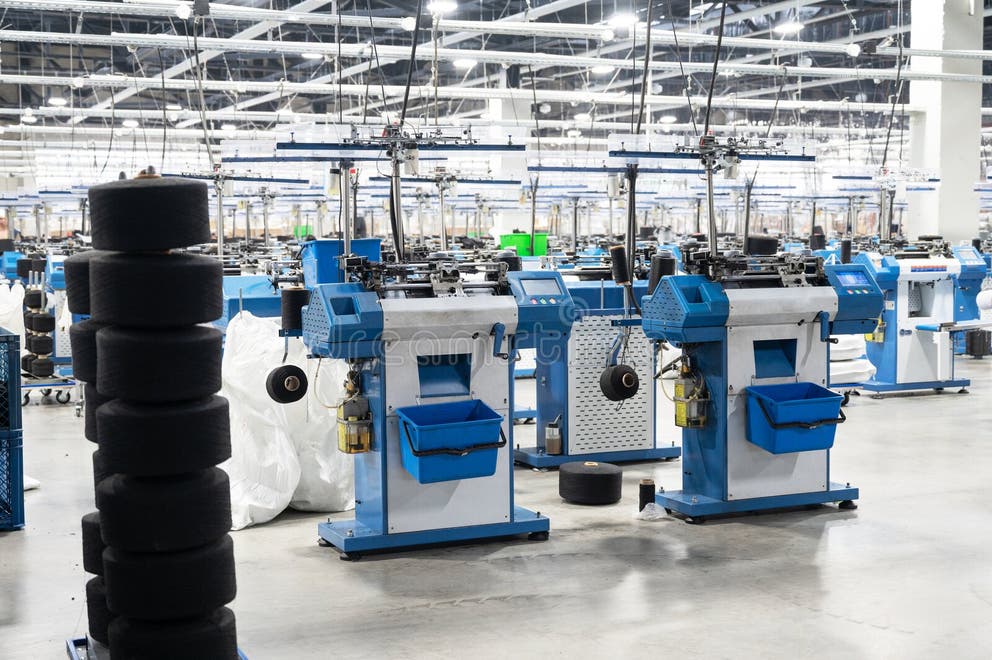 Textile Manufacturing Machines in Modern Factory Stock Image - Image of ...