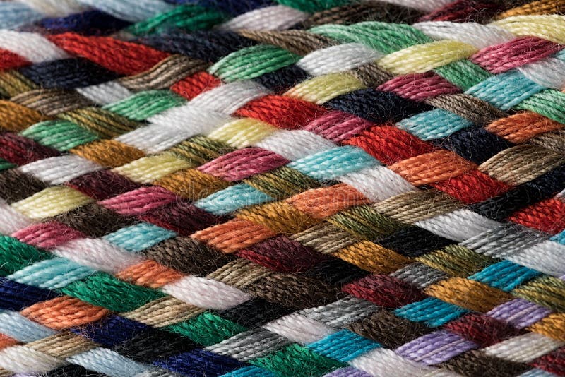 Various Colored Wool Threads Tissue Pattern Macro Closeup Stock Image ...