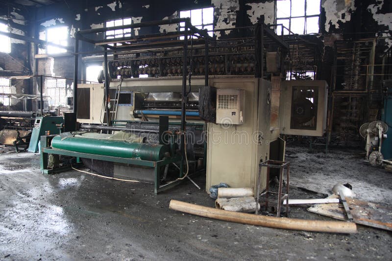 Textile mill fire scene stock photo. Image of death, danger - 33099278