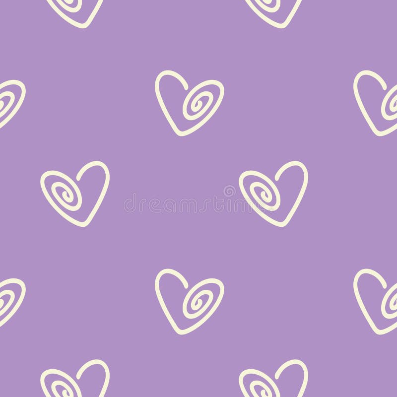 Textile Pastel Purple Pattern with Hearts. Delicate Soft Cozy ...