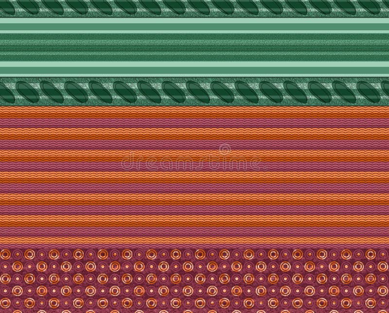 Textile Print Border Pattern Stock Illustration - Illustration of ...