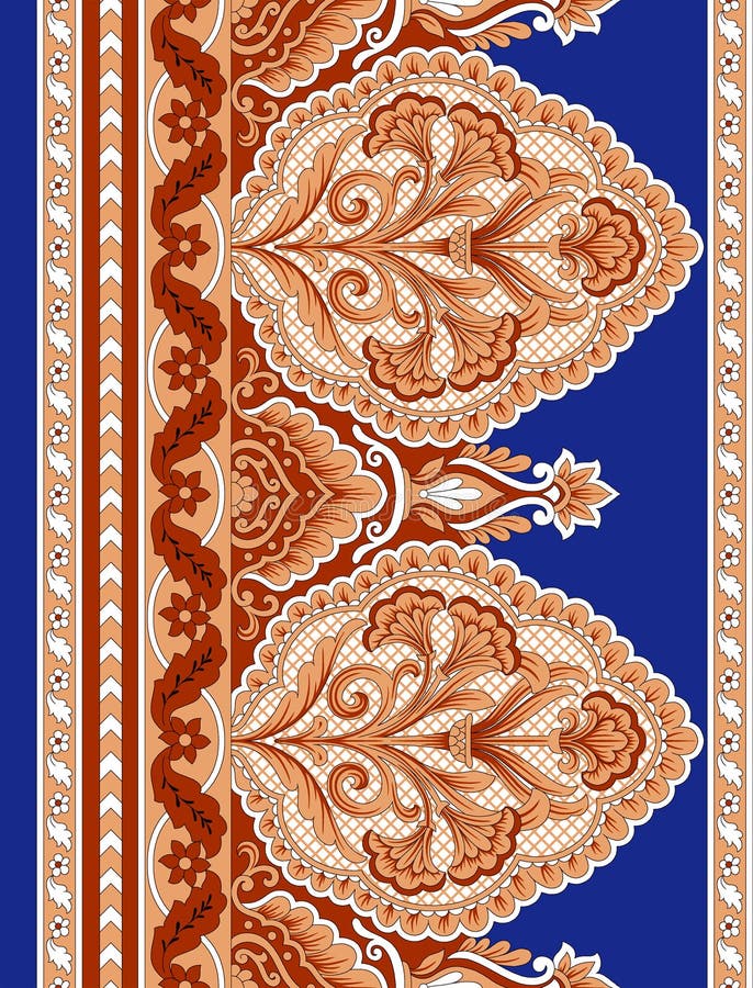 Boder textile design print stock illustration. Illustration of drawing ...