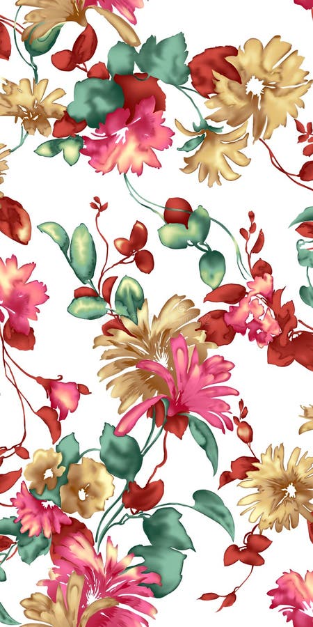 Colorful Flower Print Design Stock Illustration - Illustration of ...