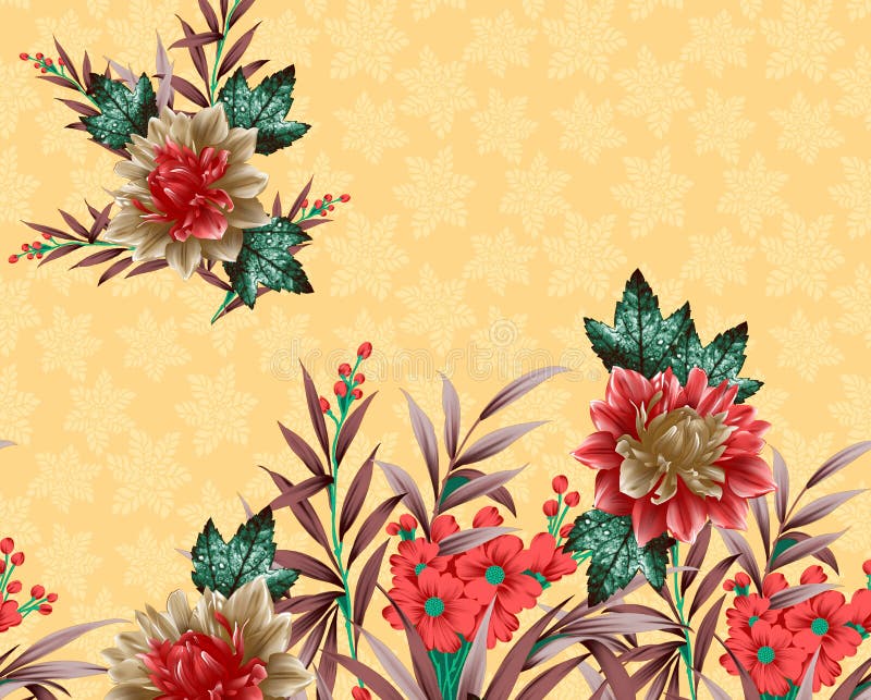 Colorful Flower Print Design Stock Illustration - Illustration of cute ...