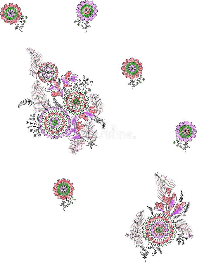 Textile Print Floral Design Stock Illustration - Illustration of flower ...
