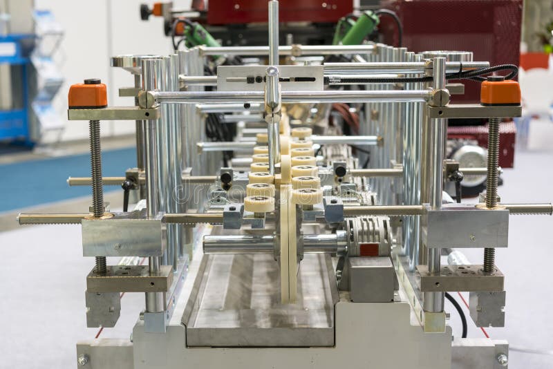 Textile Processing Machine. Machinery and Equipment in a Spinning ...