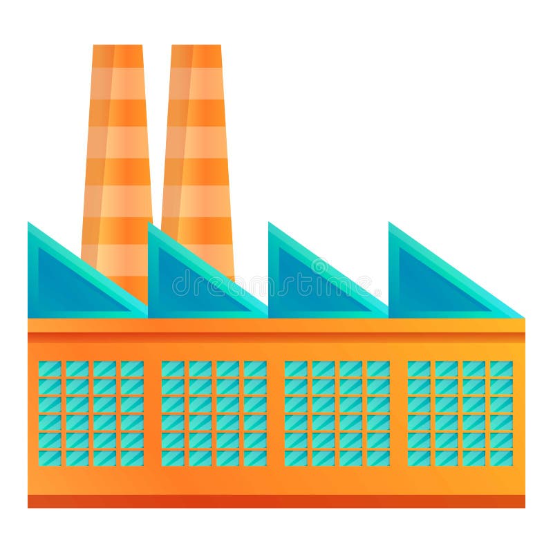 Textile Production Factory Icon, Cartoon Style Stock Vector ...