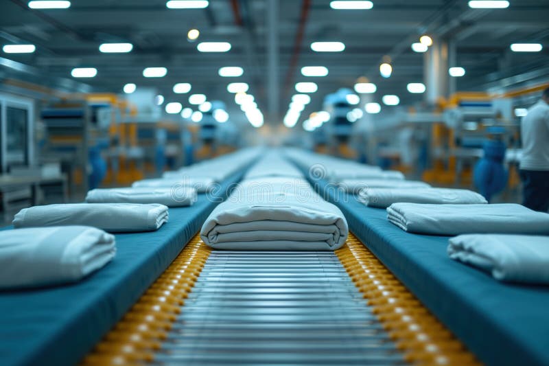 Textile Production Factory Interior Stock Illustration - Illustration ...