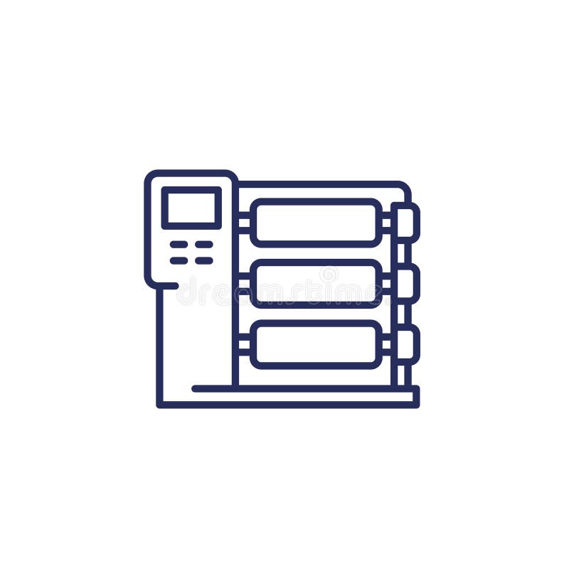 Textile Production Line Icon with a Loom Machine Stock Vector ...