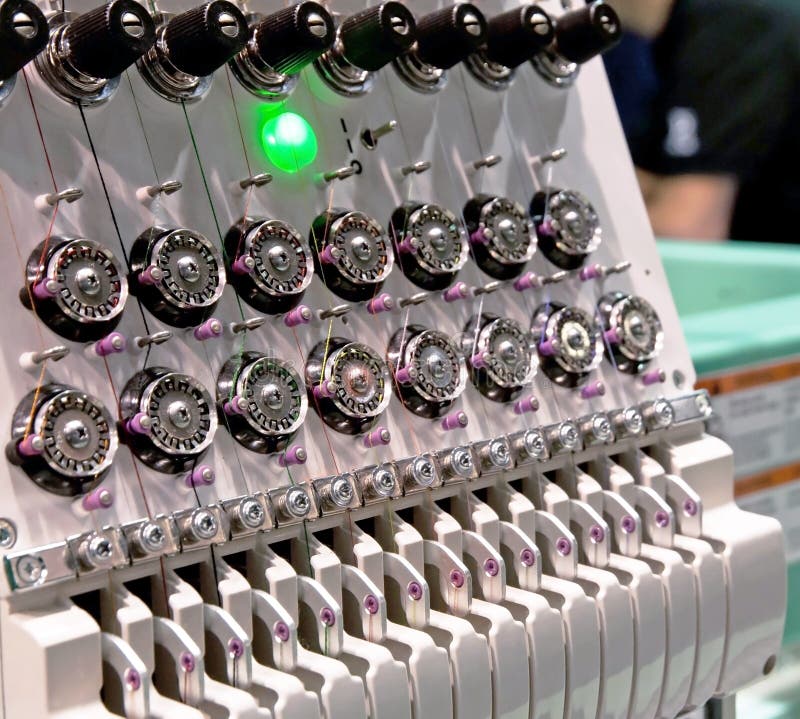 Textile: Industrial Embroidery Machine Stock Image - Image of knobs ...