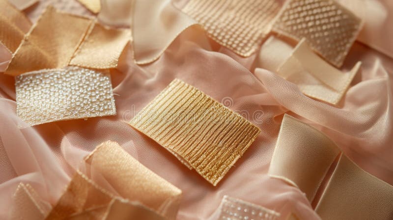 Textile Samples with Various Textures on Soft Fabric Stock Image ...