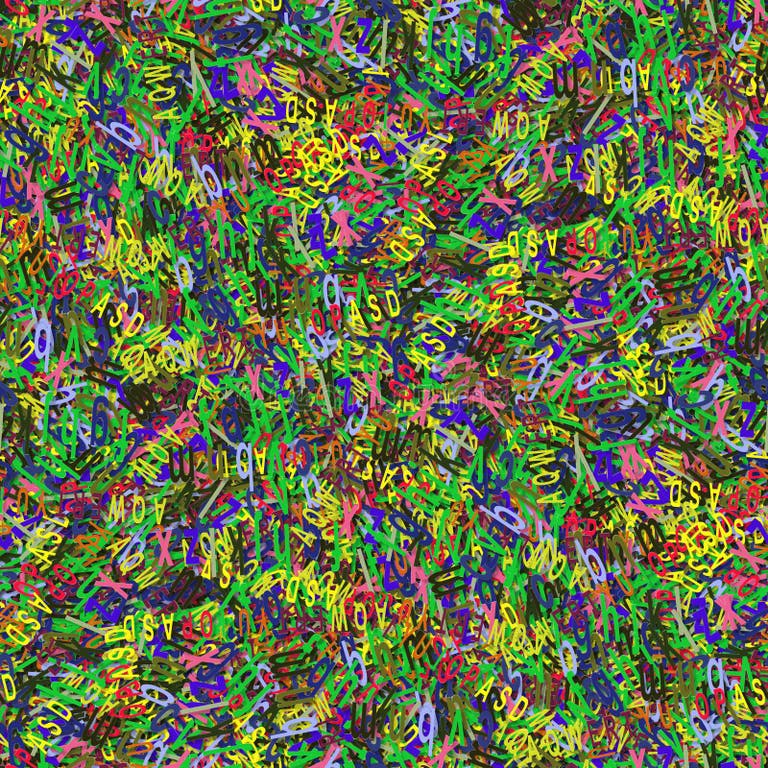 Textile Seamless Pattern with Multicolored Letters. Decorative Design ...