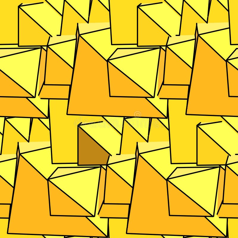 Textile Seamless Pattern of Yellow Triangles in Warm Colors Stock ...