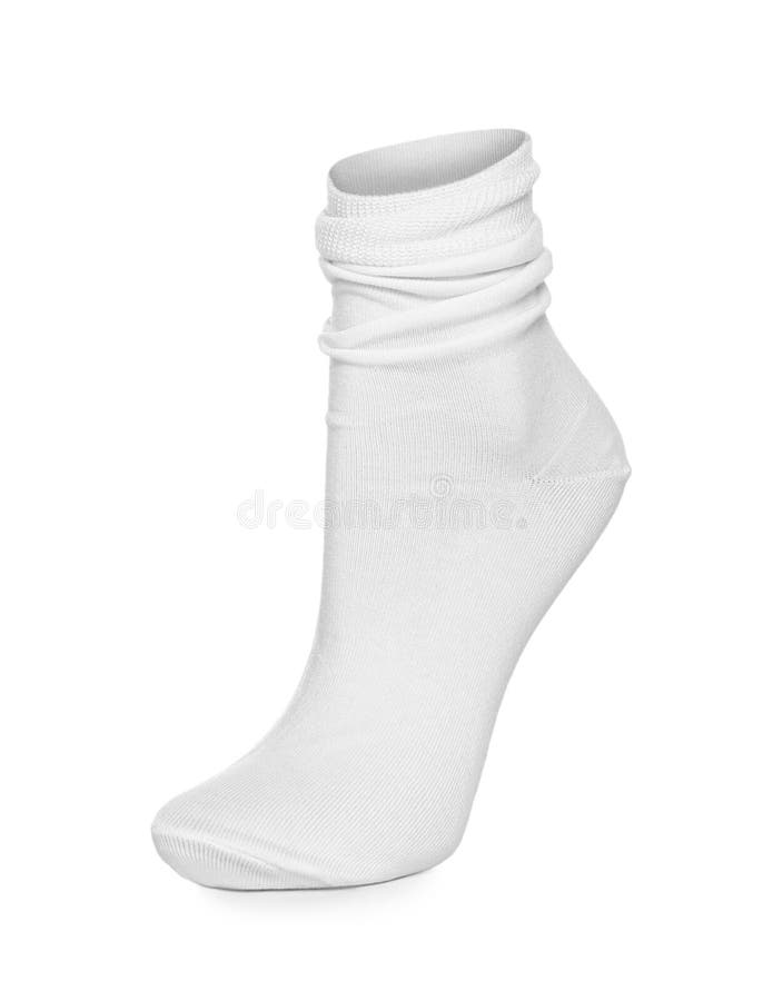 Textile Sock Isolated on White. Footwear Accessory Stock Image - Image ...