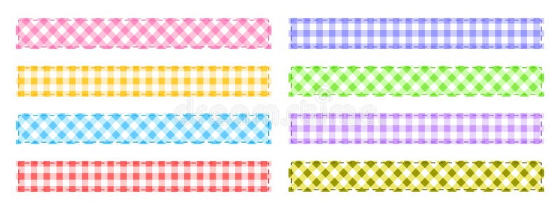 Textile Tapes with Checkered Pattern and Stitched Border Lines ...