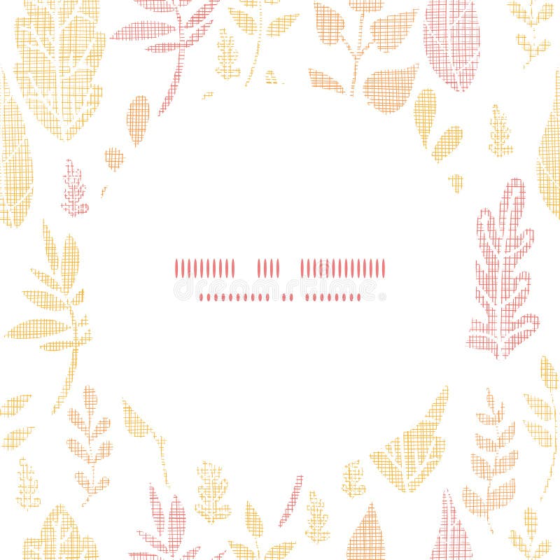 Textile Textured Fall Leaves Circle Frame Seamless Stock Vector ...