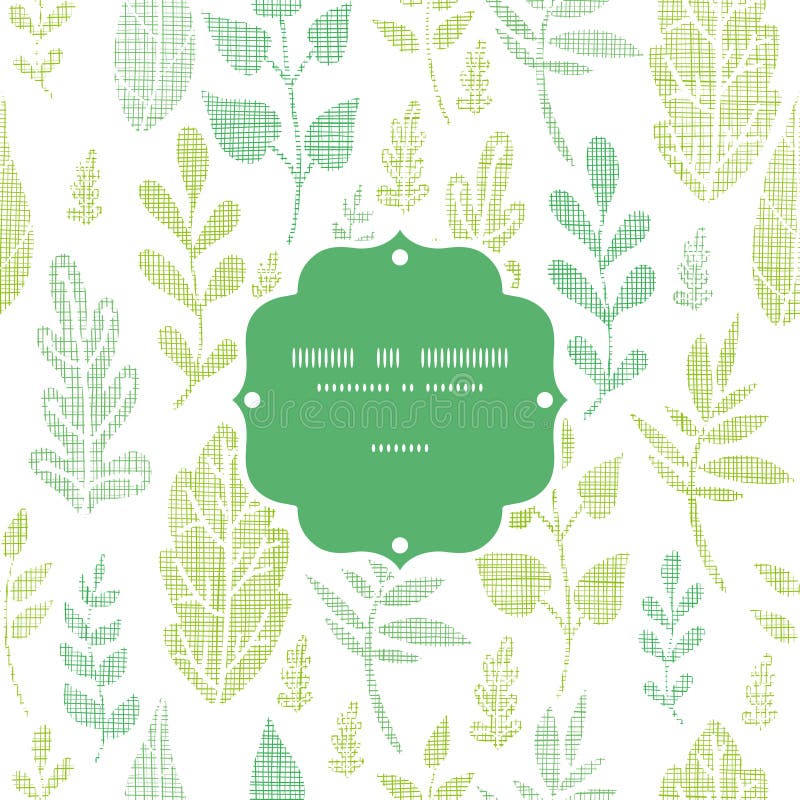 Textile Textured Spring Leaves Frame Seamless Stock Vector ...