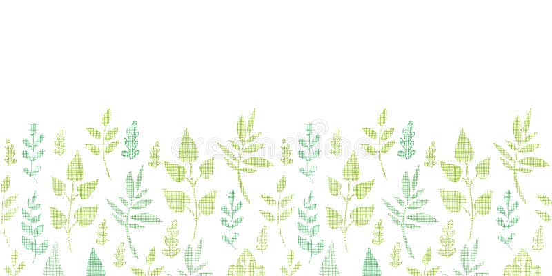 Textile Textured Spring Leaves Horizontal Border Stock Vector ...