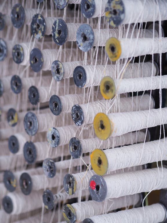 Textile Threads Industry Spoon Close Up Stock Photo - Image of factory ...