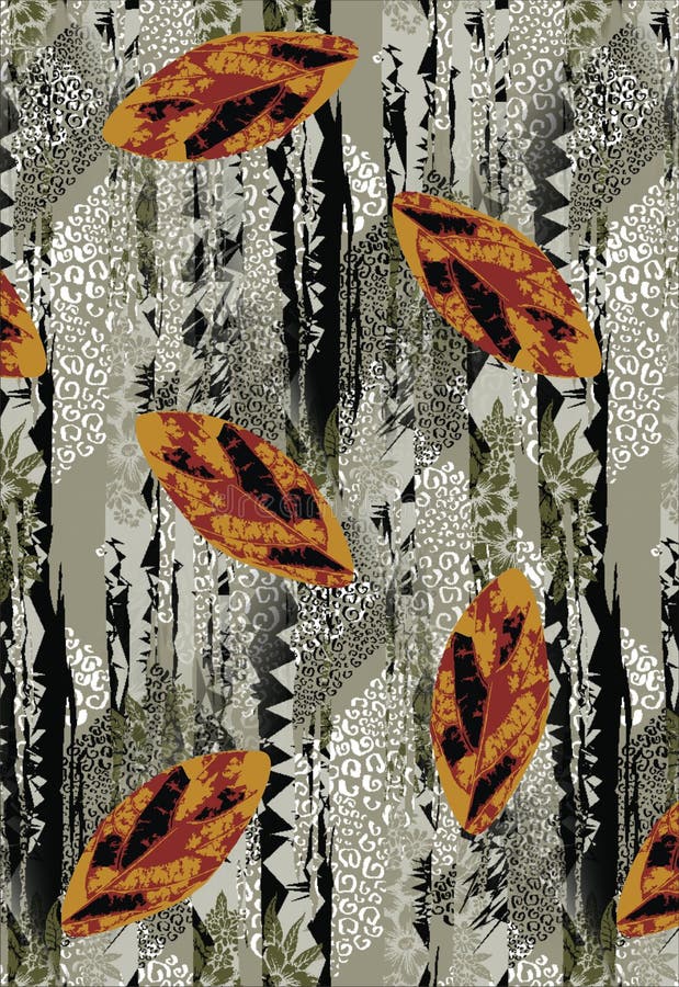 TEXTILE TRADITIONAL ALLOVER LEAf PATTERN DESIGN ART FOR FABRIC Stock ...