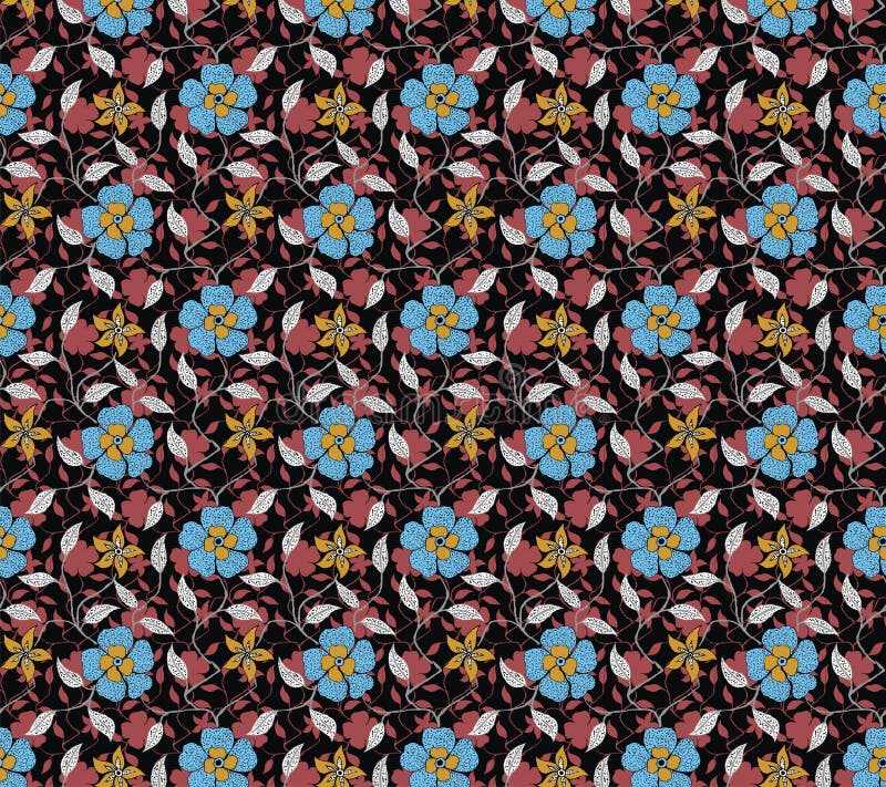 TEXTILE TRADITIONAL Flowers ALLOVER PATTERN DESIGN ART for FABRIC Stock ...