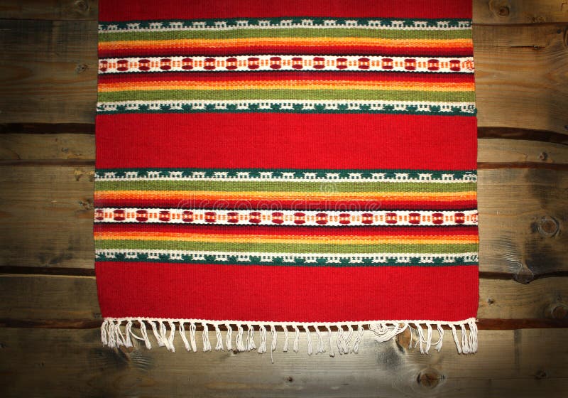 Textile Traditional Mat on Wood Backdrop Stock Photo - Image of ...